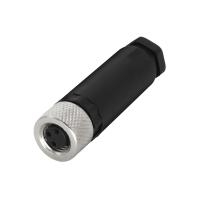China KRONZ Alloy Black A/B-coding M8 Circular Connector Waterproof Screw Locking 3/4/5 Pin Female Industrial Connector for sale