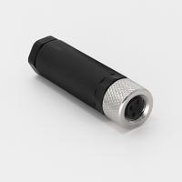 China KRONZ Alloy Black A/B-coding M8 Circular Connector Waterproof Screw Locking 3/4/5 Pin Female Industrial Connector for sale