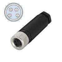 China KRONZ M8 Field-wirable Circular Connector Alloy Black Plastic Female 3/4/5 Pin IP67 Waterproof for sale