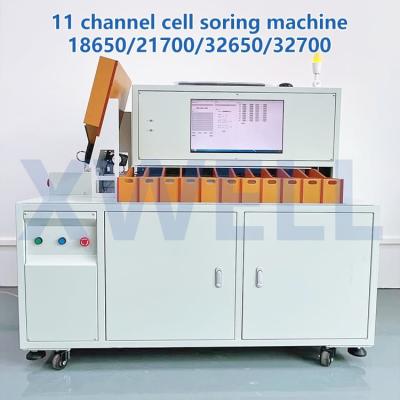 China 11 Channel Cylindrical Battery Sorter 18650 26650 32650 21700 Battery Sorting Machine for sale