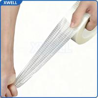 China Fiberglass Mesh Tape 0.15mm Thick 5cm Width with Hot Melt Adhesive for Industrial Applications for sale