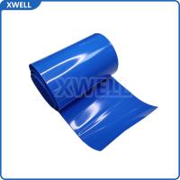 China Blue Cross-Linked PE Heat Shrink Tube 50mm Flat Width 100m Roll for 21700 26650 Battery Cell Insulation Sleeve 120℃ for sale