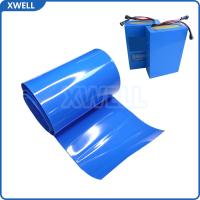 China Blue PVC Heat Shrink Wrap Film 150mm Width 200m Roll 120℃ for Lithium Battery Pack Outer Insulation Protection for sale