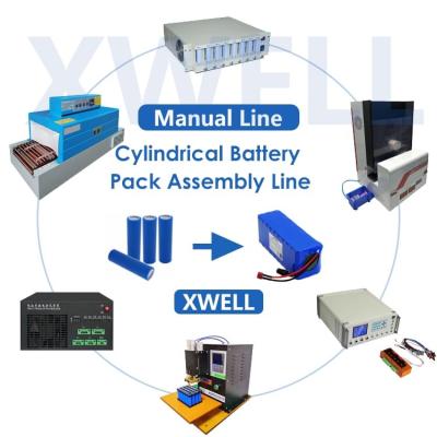 China Manual Cylindrical Battery Pack Production Line with 8-Channel Grading and BMS Testing for School Labs for sale