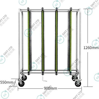 China SMT PCB Trolley ESD Storage Cart with 4-Board Capacity and Customizable Steel Frame for Electronic Manufacturing for sale