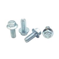 China DIN6921 Hexagon Flange Bolts Grade8.8 Blue White Zinc Hex Flange Bolt for sale