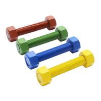 China Colored Anodized Ptef Coated Rod Ends Bolts Acme Threaded Rod With Nuts for sale