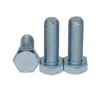 China DIN 933 Hexagon Head Bolts Carbon Steel Class 4.8 Blue Zinc Full Threaded Hex Bolt for sale