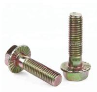 China Zinc Yellow Chromate Plated Hexagon Flange Bolts Grade 5 Steel Hex Head Flange Bolt for sale