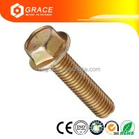 China Zinc Yellow Chromate Plated Hexagon Flange Bolts Grade 5 Steel Hex Head Flange Bolt for sale