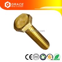 China Solid Brass Hex Head Screws Bolts DIN933 Brass Hex Bolt for sale