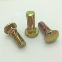 China Yellow Zinc Grade 4.8 Carbon Steel Carriage Bolts Yellow Zinc Square Neck Bolts Cup Head Square Neck Bolts for sale