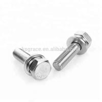 China Stainless Steel Hex Head And Spring Washer Combination Bolt DIN933 Assembly Hex Bolts With Nuts for sale