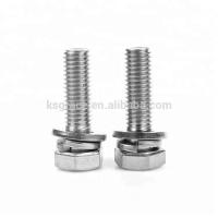China Stainless Steel Hex Head And Spring Washer Combination Bolt DIN933 Assembly Hex Bolts With Nuts for sale