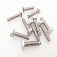 China Stainless Steel GB31 Hex Bolt With Split Pin Hole On Shank Hex Head Bolt For Safety Wire for sale