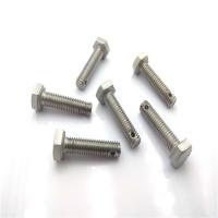 China Stainless Steel GB31 Hex Bolt With Split Pin Hole On Shank Hex Head Bolt For Safety Wire for sale
