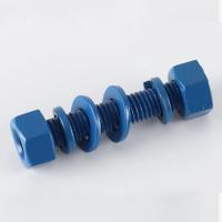 China Mild Carbon Steel DIN933 DIN931 Teflon Hex Head Bolts Petrochemical Construction Bolt for sale