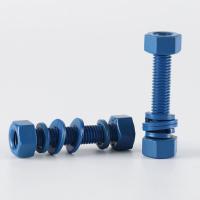 China Mild Carbon Steel DIN933 DIN931 Teflon Hex Head Bolts Petrochemical Construction Bolt for sale