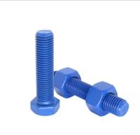 China Mild Carbon Steel DIN933 DIN931 Teflon Hex Head Bolts Petrochemical Construction Bolt for sale