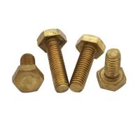 China DIN 933 Solid Brass Hex Head Screws Bolts Brass DIN933 Hexagon Head Hex Bolt for sale