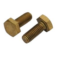 China DIN 933 Solid Brass Hex Head Screws Bolts Brass DIN933 Hexagon Head Hex Bolt for sale