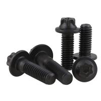 China Black Coating Steel Hexagon Flange Bolts Hexalobular Head Bolts With Small Flange for sale