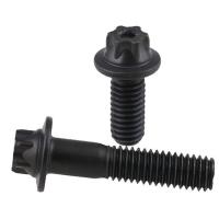 China Black Coating Steel Hexagon Flange Bolts Hexalobular Head Bolts With Small Flange for sale