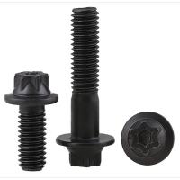China Black Coating Steel Hexagon Flange Bolts Hexalobular Head Bolts With Small Flange for sale