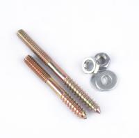 China High Durability Brass Plated Wood Screws M6 Double Head Thread Dowel Screw for sale
