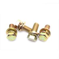 China Grade10.9 Color Zinc Cross Recessed Composite Screws Hex Head Combination Screw for sale