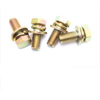 China Grade10.9 Color Zinc Cross Recessed Composite Screws Hex Head Combination Screw for sale