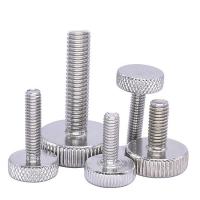China M3 M4 M5 M6 Flat Head Stainless Steel Thumb Screws SUS304 Flat Head Knurled Screw for sale