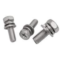 China SUS304 Cross Recessed Composite Screws Hex Head Stainless Steel Screw for sale