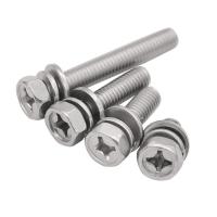 China SUS304 Cross Recessed Composite Screws Hex Head Stainless Steel Screw for sale