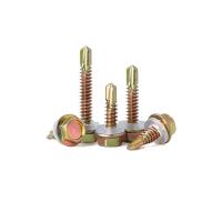 China GB/T15856.4 Color Zinc Hexagon Flange Drilling Screw With Tapping Screw Thread Hexagon Flange Drilling Screw for sale
