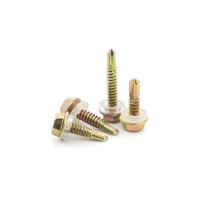 China Color Zinc Hexagon Flange Drilling Screw With Tapping Screw Thread Hexagon Flange Drilling Screw for sale