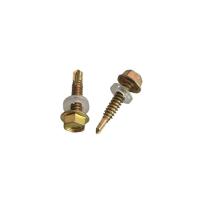 China Color Zinc Hexagon Flange Drilling Screw With Tapping Screw Thread Hexagon Flange Drilling Screw for sale