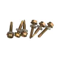 China Color Zinc Hexagon Flange Drilling Screw With Tapping Screw Thread Hexagon Flange Drilling Screw for sale