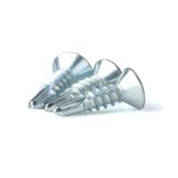 China Cross Recessed Countersunk Head Drilling Screw With Blue White Zinc Drilling Screw for sale