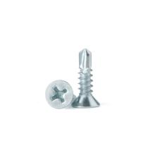 China Cross Recessed Countersunk Head Drilling Screw With Blue White Zinc Drilling Screw for sale