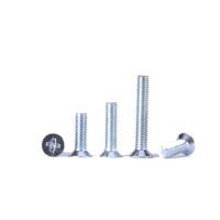 China DIN965 Carbon steel Blue-white zinc Cross countersunk head screw Cross Recessed Countersunk Head Screws for sale