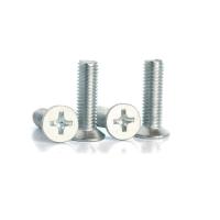 China DIN965 Carbon steel Blue-white zinc Cross countersunk head screw Cross Recessed Countersunk Head Screws for sale