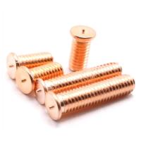 China ISO13918 Stainless Steel CD Flanged Weld Screws Fully Threaded Copper Plated Screw for sale