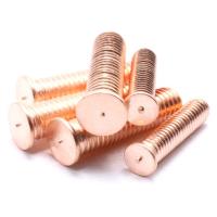 China ISO13918 Stainless Steel CD Flanged Weld Screws Fully Threaded Copper Plated Screw for sale