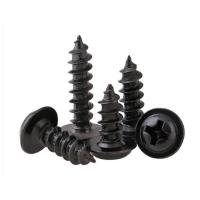 China DIN 968 Black Tapping Screws Cross Recessed Pan Head Tapping Screws With Collar Wafer Head Self Tapping Round Head Screw for sale