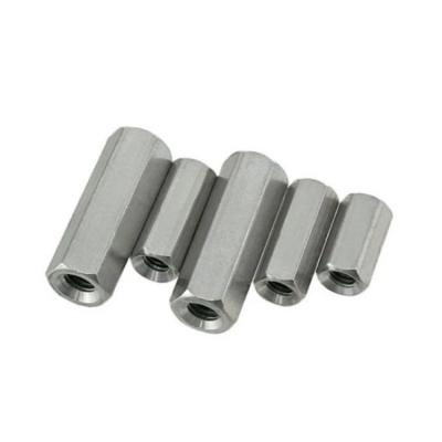 China Stainless Steel 304 316 Long Connector Thread Nut DIN6334 Hex Coupling Nut for sale