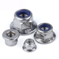 China M6 M8 Nylon Insert Hex Flange Nuts Hexagon Flange Nylon Nut With Blue White Zinc for sale