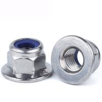 China M6 M8 Nylon Insert Hex Flange Nuts Hexagon Flange Nylon Nut With Blue White Zinc for sale