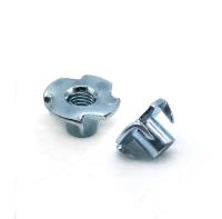 China Custom Wood Thread Insert T Nuts Slot Drop In T Nut Stainless Steel Four Claw Tee Nut for sale