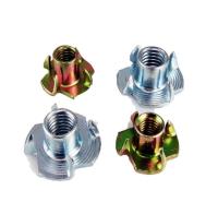 China Custom Wood Thread Insert T Nuts Slot Drop In T Nut Stainless Steel Four Claw Tee Nut for sale